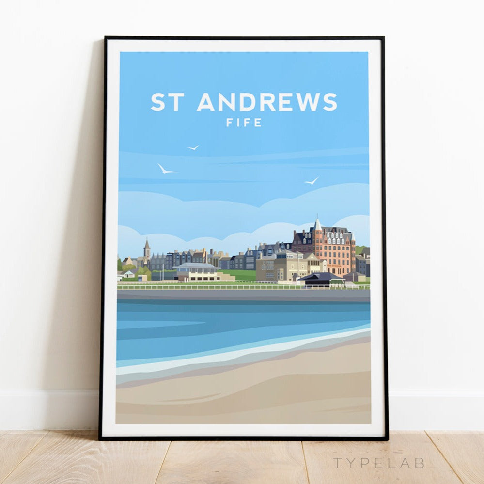 St Andrews Print | Scotland Travel Wall Art | Typelab
